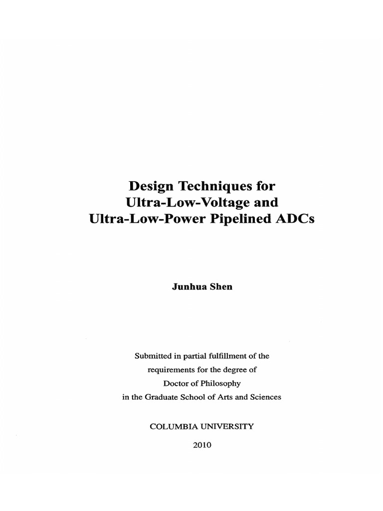 Pipeline Adc Thesis Pdf Analog To Digital Converter Amplifier