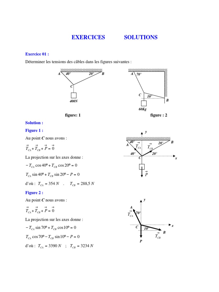 Exercices Avec Solution Statique PDF | PDF | Masse | Espace