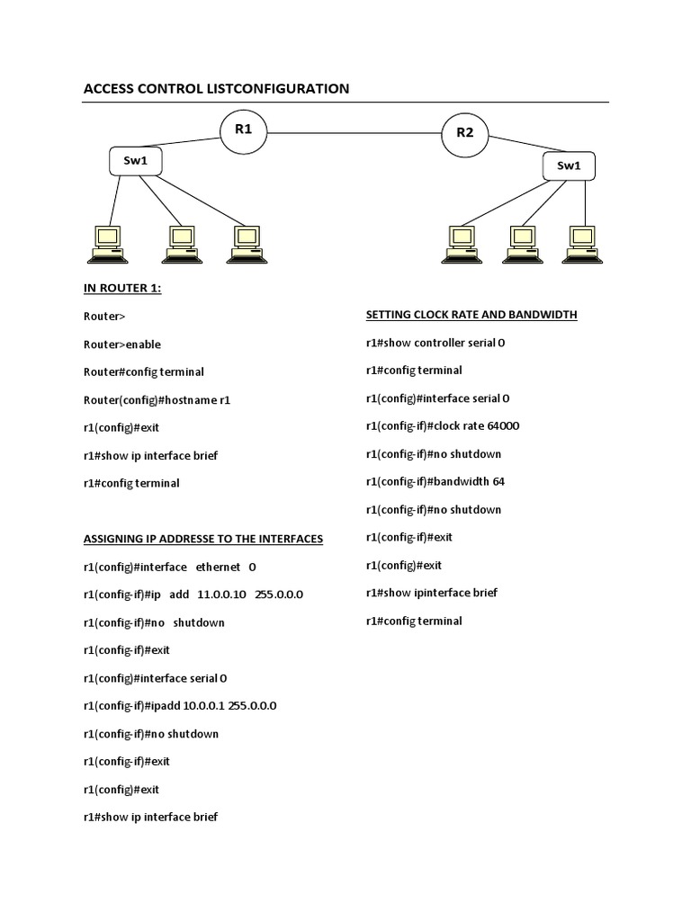 Router Access Control List Setup Guide | PDF