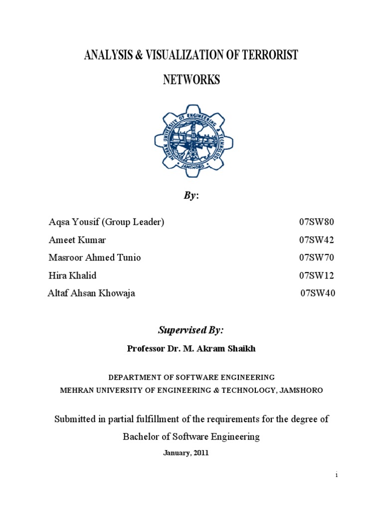 Analysis & Visualization of Terrorist Networks: Professor Dr. M. Akram ...