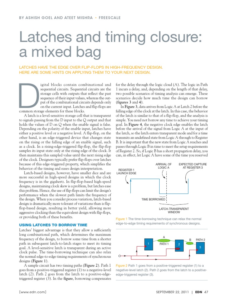 Timing Closure Using Latches | PDF | Electrical Circuits | Electronic ...