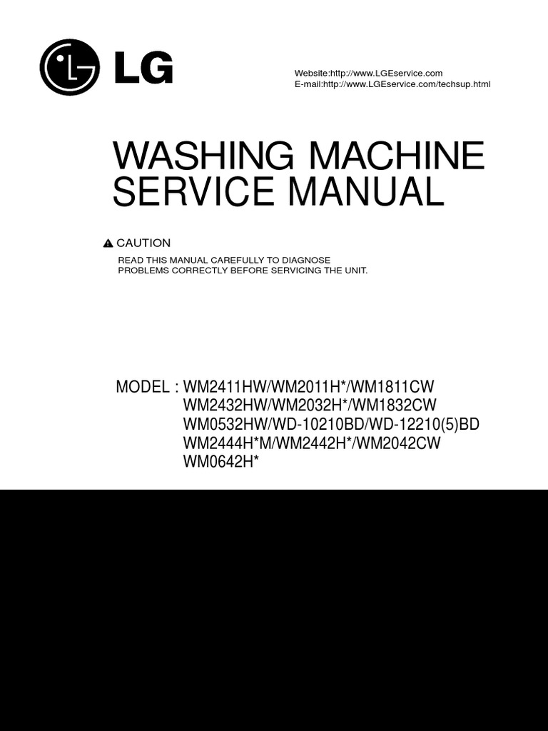 LG Washer Service Manual | PDF | Washing Machine | Electrical Connector