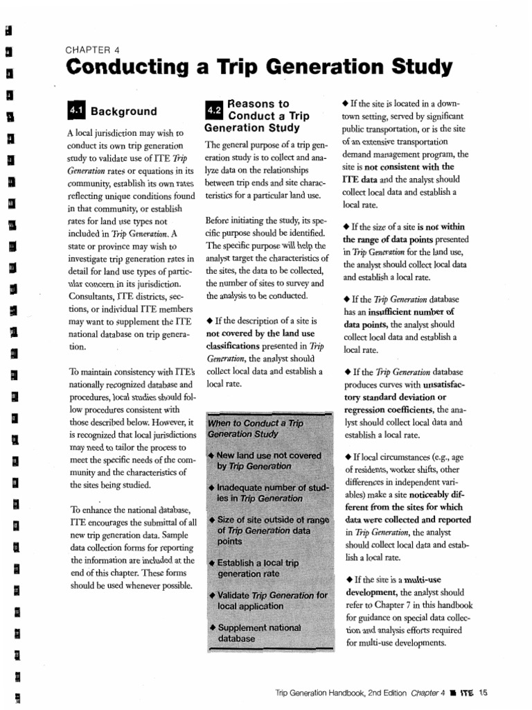 ITE Trip Generation Handbook Chapter 4