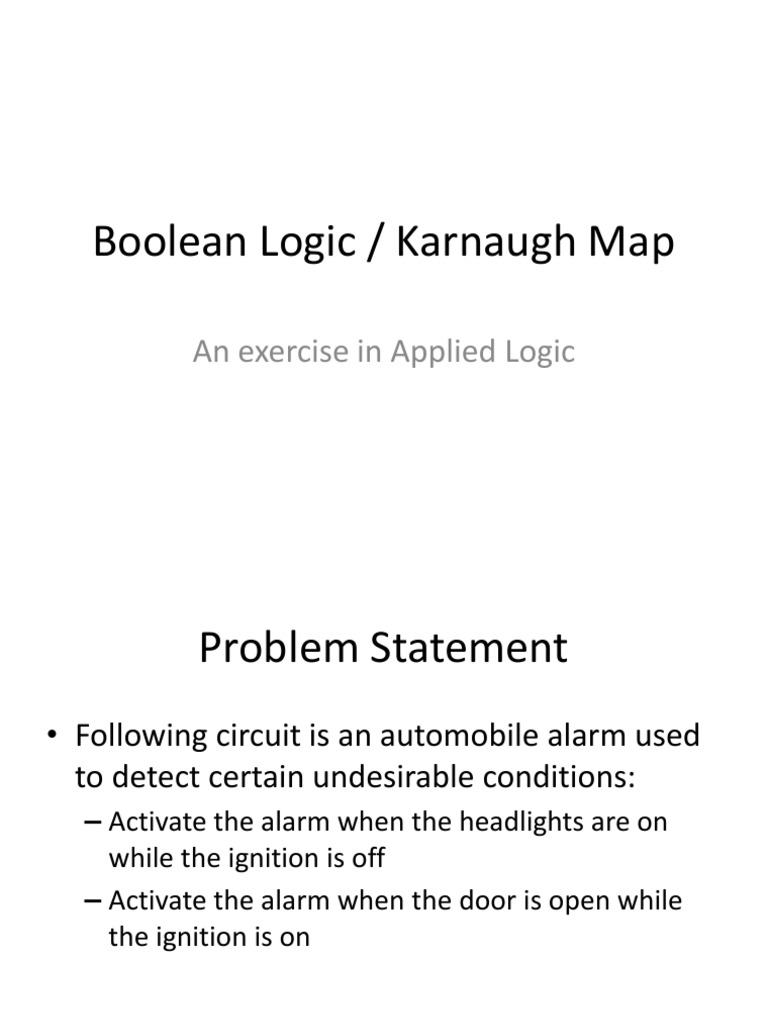 Boolean Logic / Karnaugh Map: An Exercise in Applied Logic | PDF | Technology & Engineering