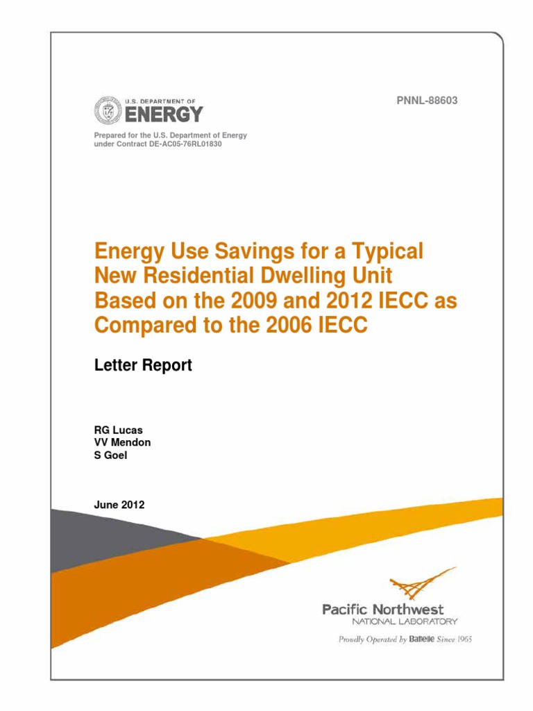 DOE IECC Energy Use Letter Report V FINAL | PDF | Hvac | Efficient ...