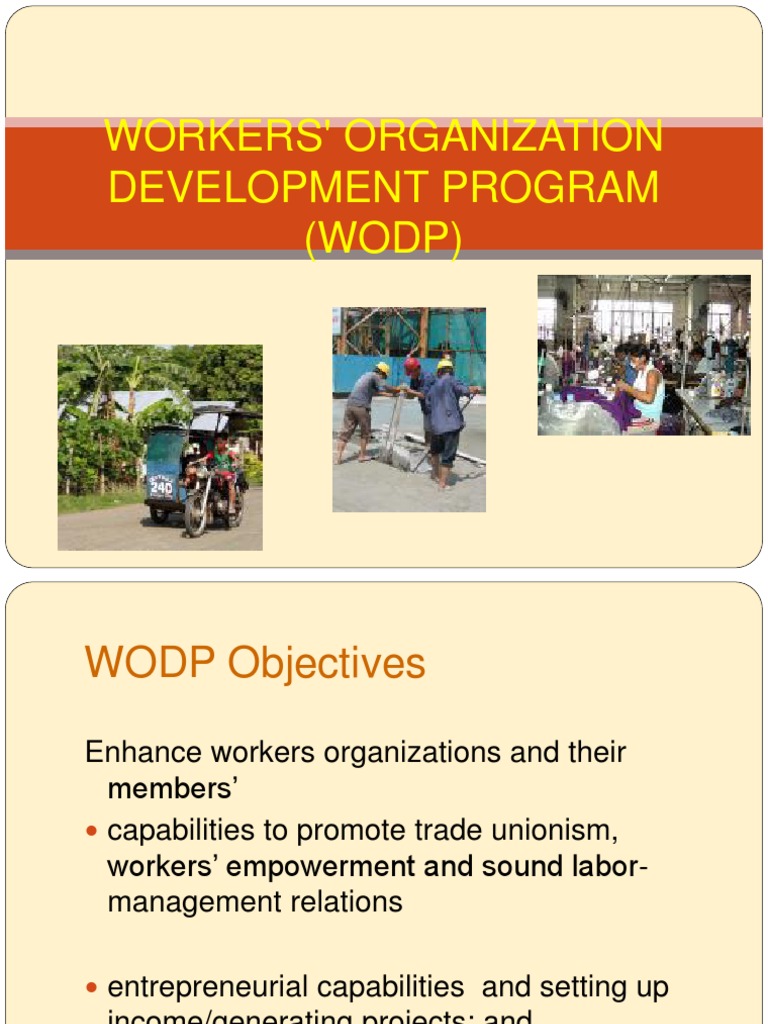 Workers' Organization Development Program (Wodp) Dole-ncr | Trade Union ...