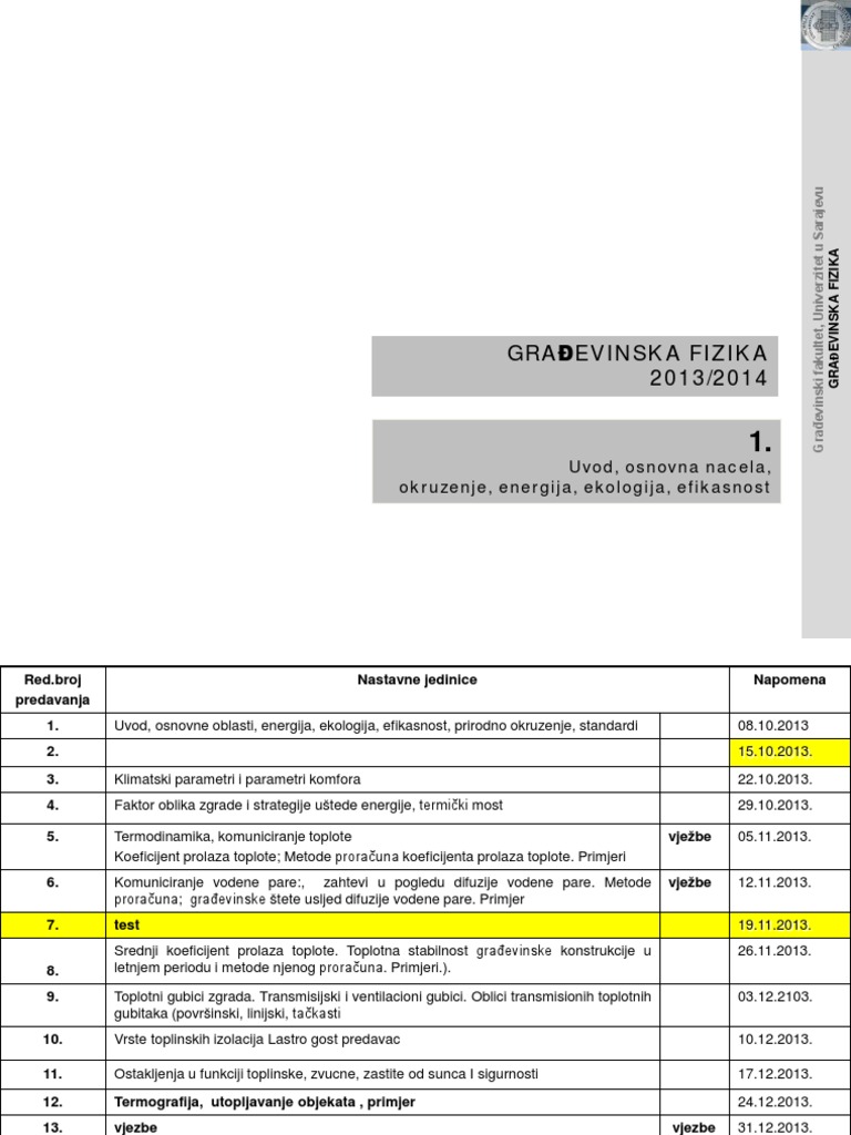 Gradjevinska Fizika | PDF