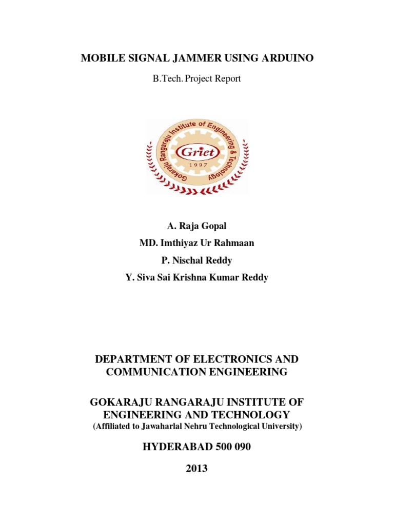 Cellphone Jammer - Arduino | PDF | Relay | Cellular Network