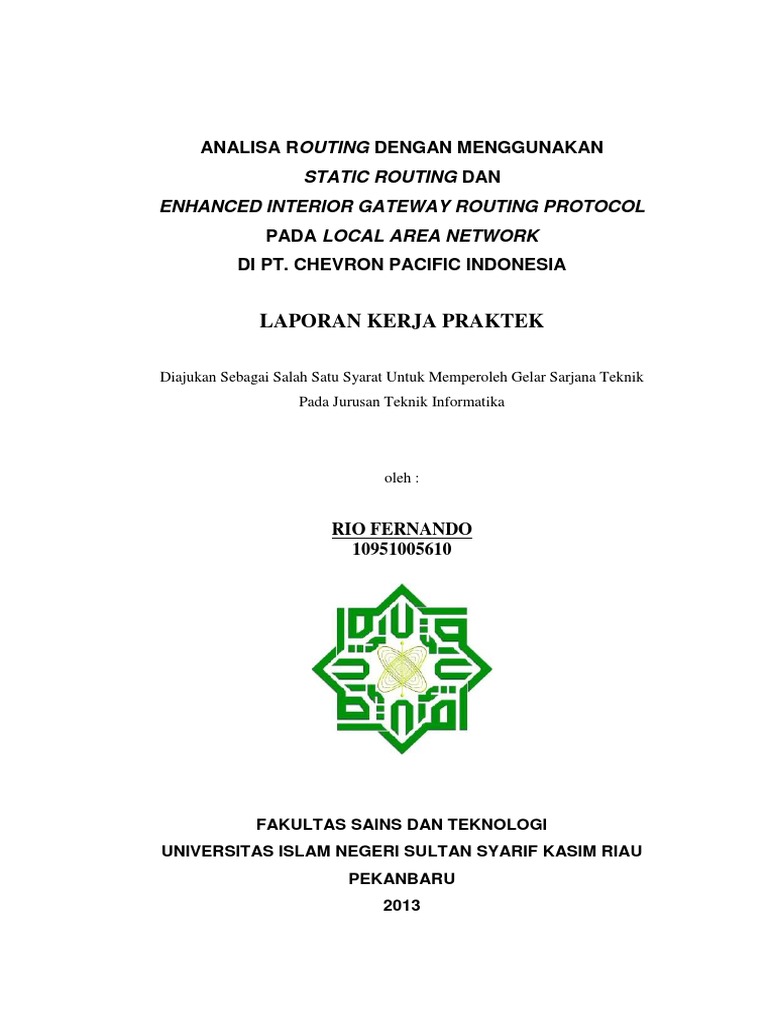Analisa Routing Dengan Static Routing Dan EIGRP Di PT CPI PDF | PDF
