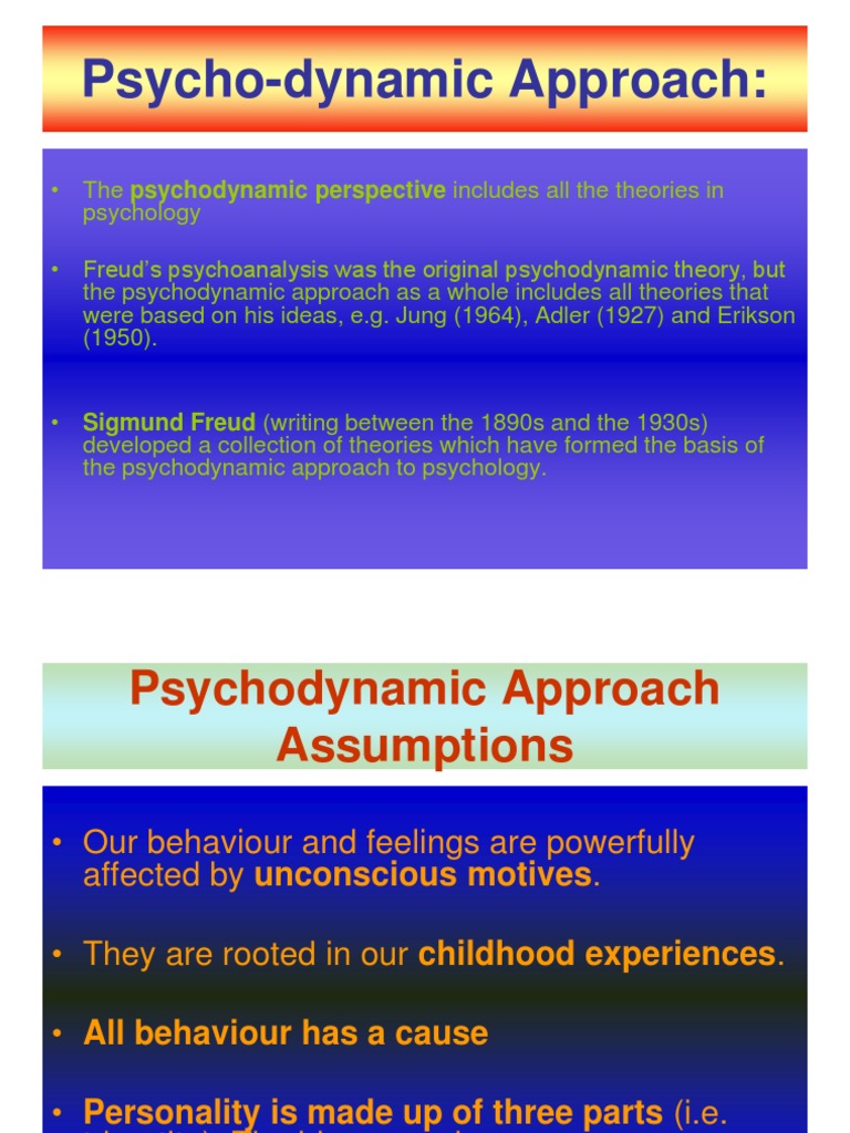 Psycho Dynamic Approach | PDF | Psychodynamics | Psychological Theories