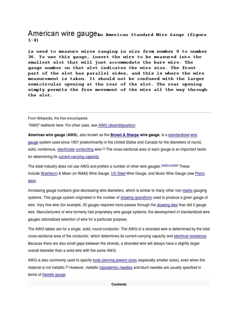 American Wire GaugeAn American Standard Wire Gauge | PDF | Wire ...