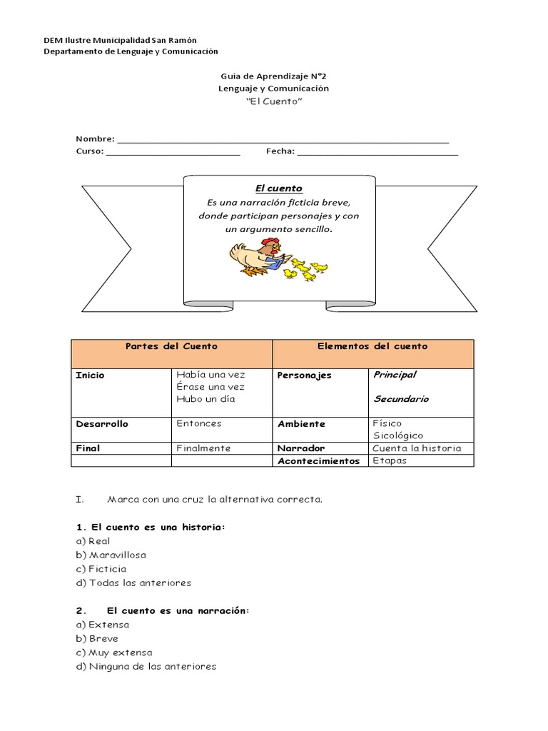 Guía de Cuentos para Estudiantes | PDF