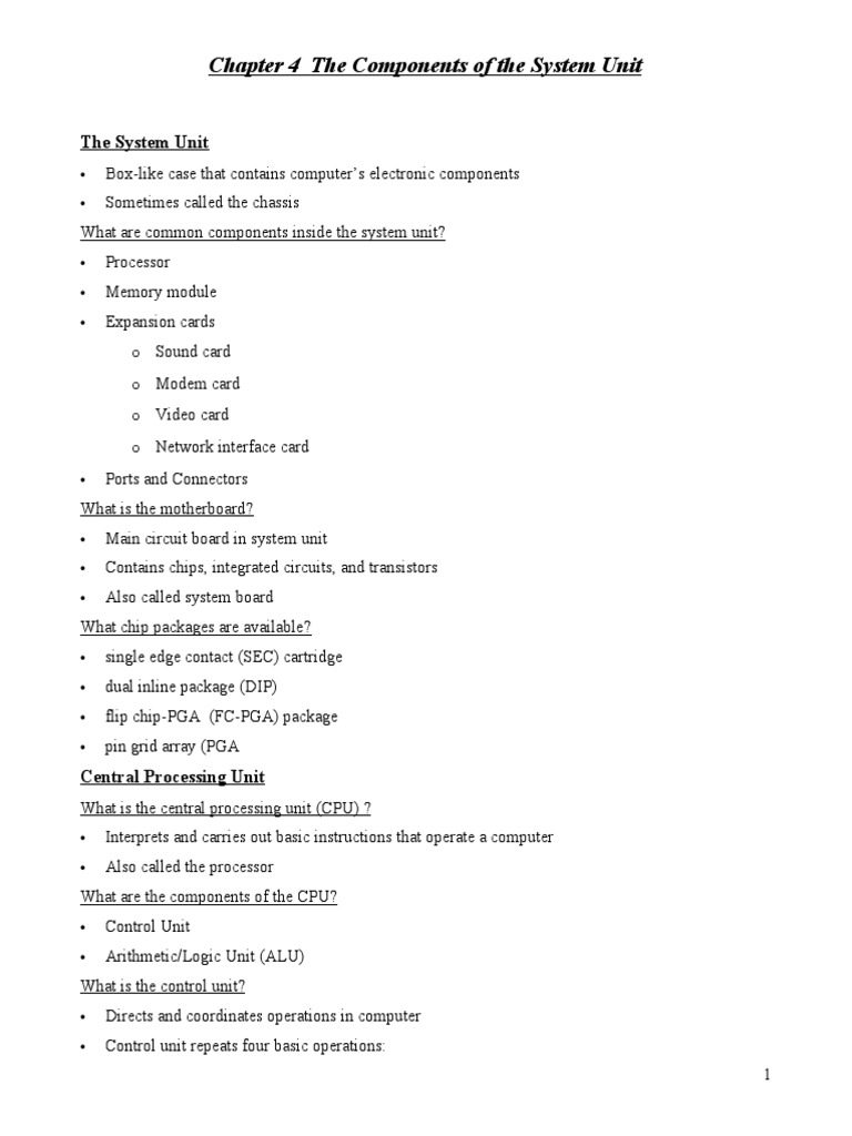 Computer System Unit Basics | PDF | Central Processing Unit | Instruction Set