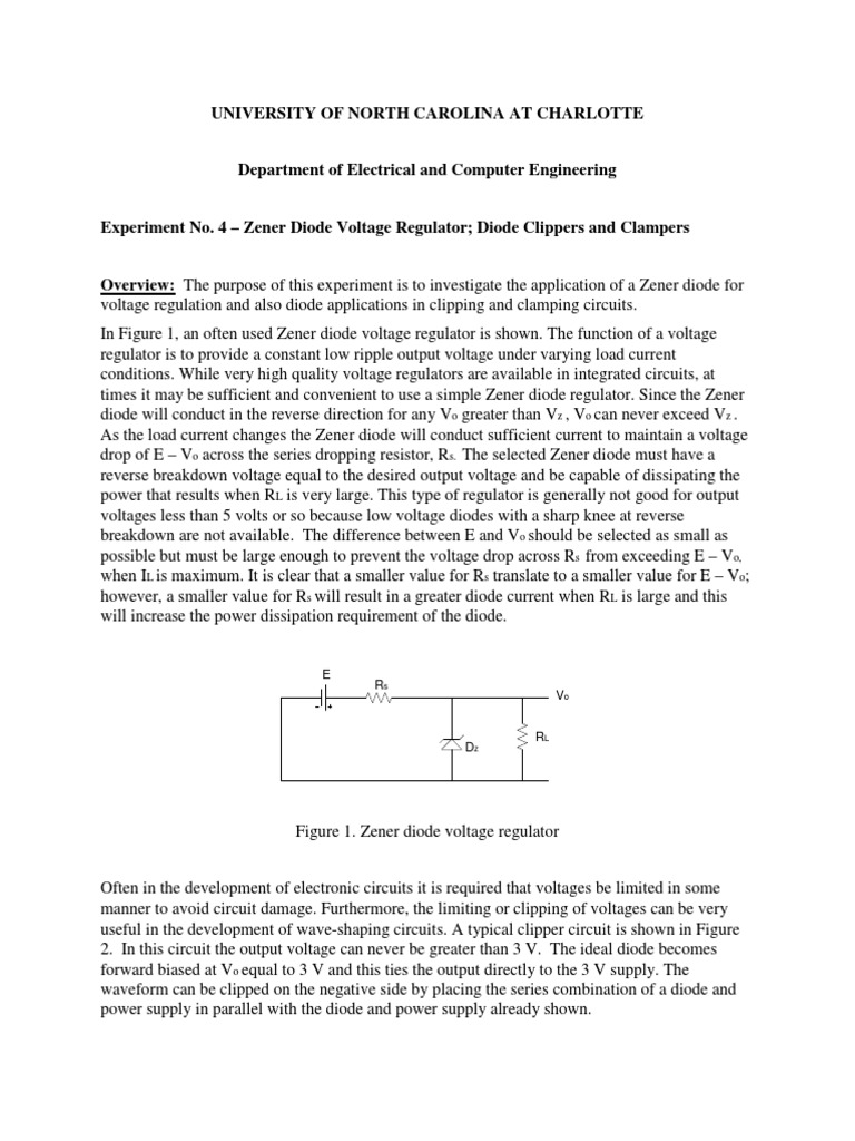 4 Zener Voltage Regulator Diode Clippers Clampers | PDF | Electrical Components | Electricity