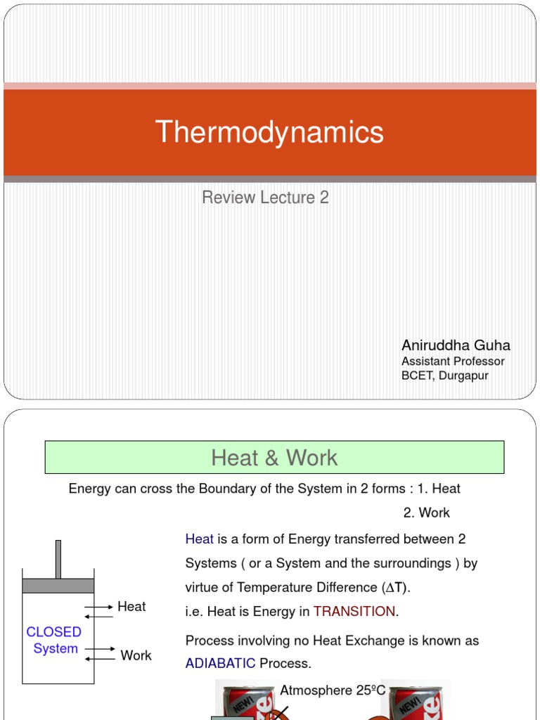 Thermodynamics: Review Lecture 2 | PDF | Heat | Temperature