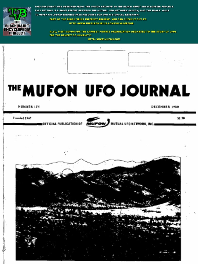 ""Mufon Ufo Journal | Unidentified Flying Object | Camera