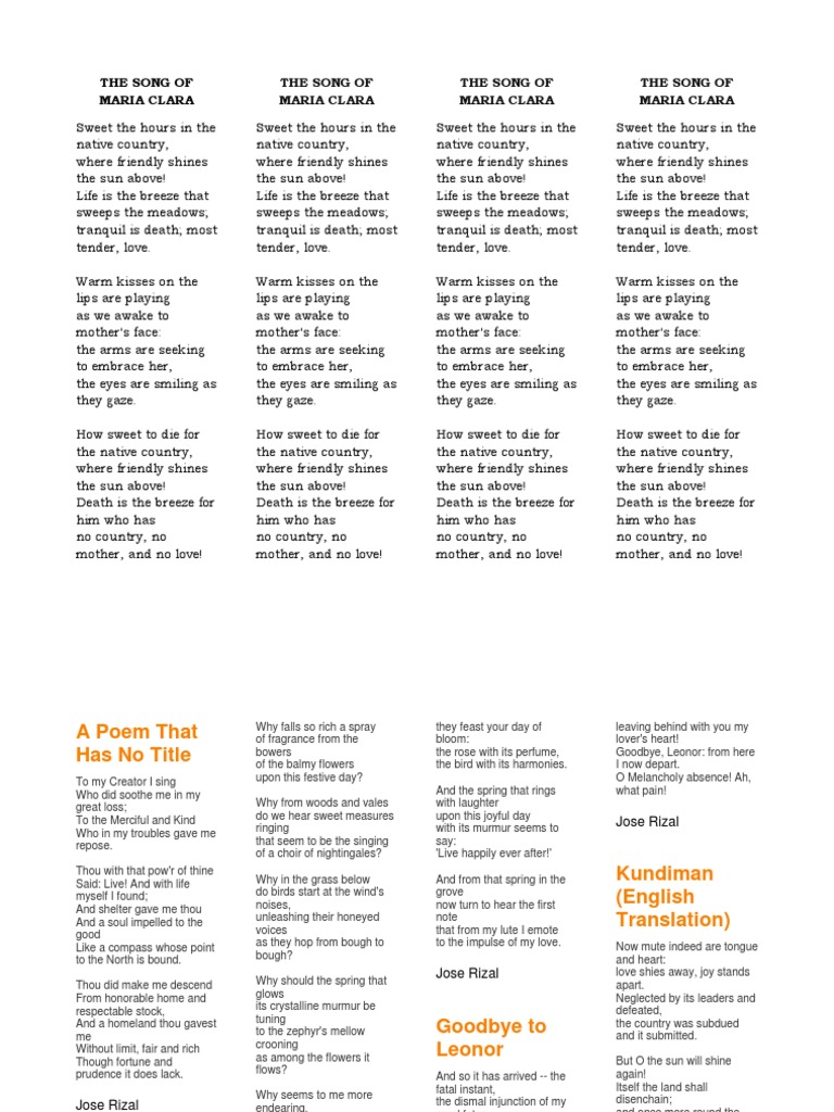 The Song of Maria Clara | PDF