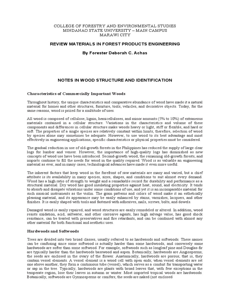 Forest Products Engineering With Q&A | PDF | Wood | Lumber