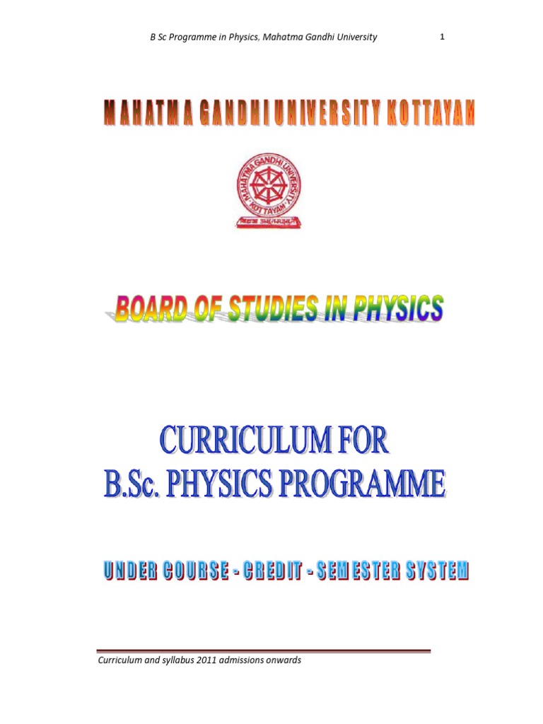 M - G - University CBCSS B - SC - Physics Syllabus 2011admission ...