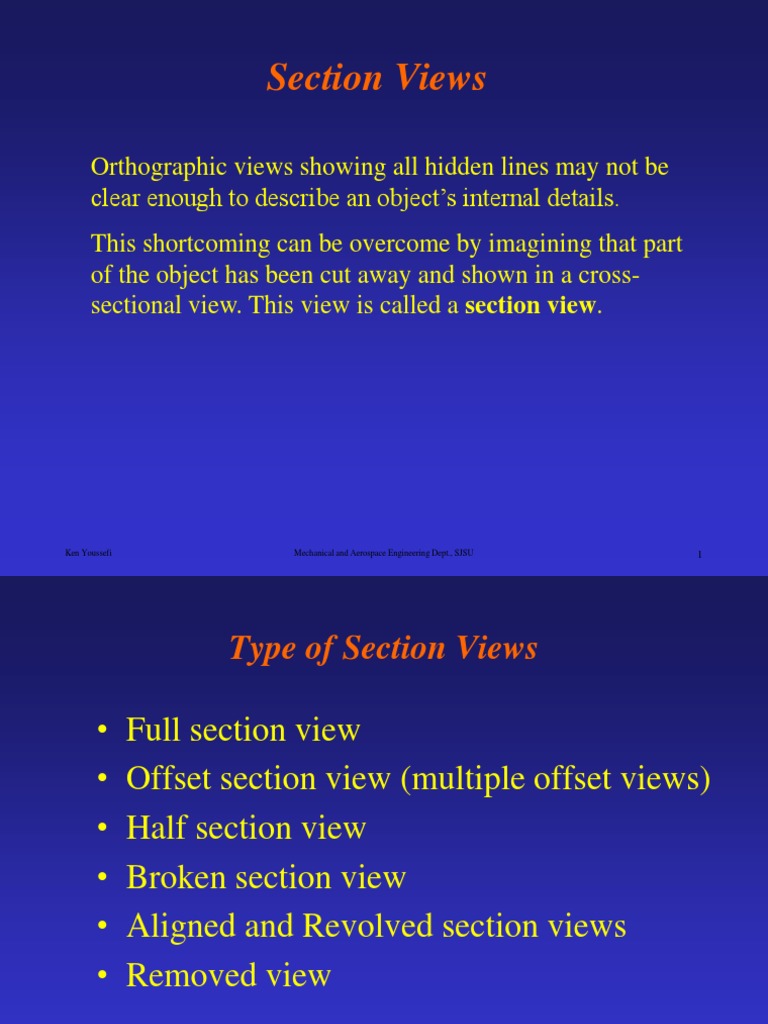 Section and Auxiliary Views | PDF | Art Media | Engineering