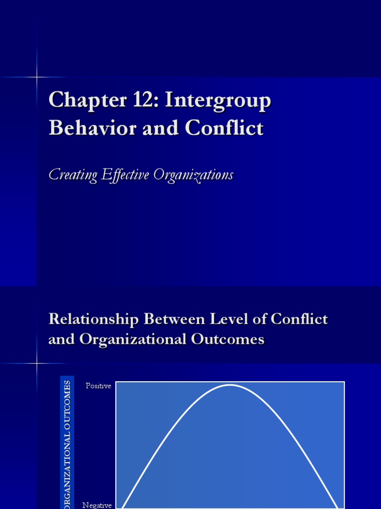 Chapter 12: Intergroup Behavior and Conflict: Creating Effective ...