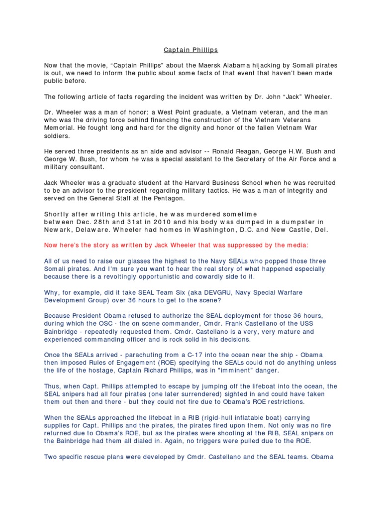 Seal Commander Captain Phillips