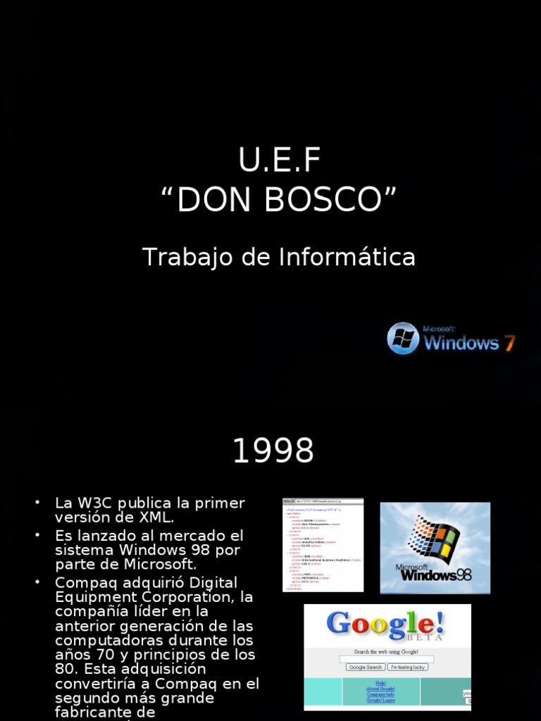 Evolución de Computadoras 1998-2010 | PDF | Microsoft | Microsoft Windows