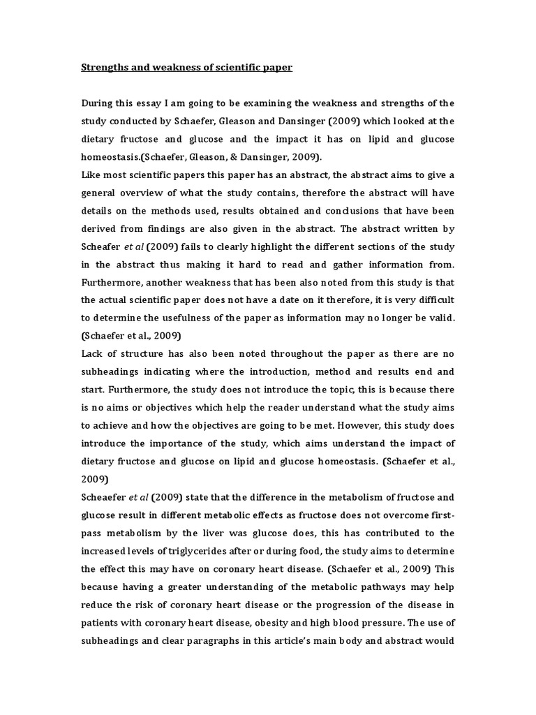 Strengths and Weakness of Scientific Paper | PDF | Abstract (Summary ...