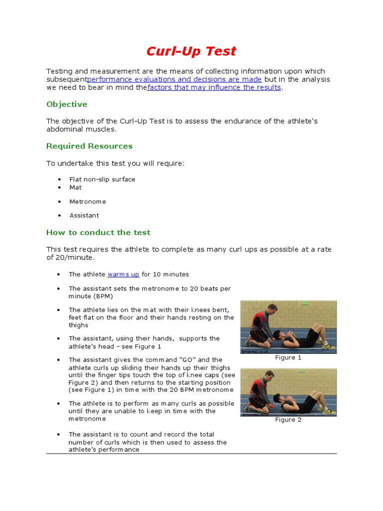 Curl Up Test | PDF | Cognition | Psychology