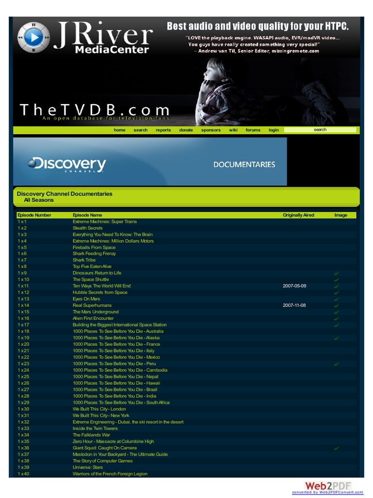 Discovery Channel Documentary List | PDF | Mummy | Earth