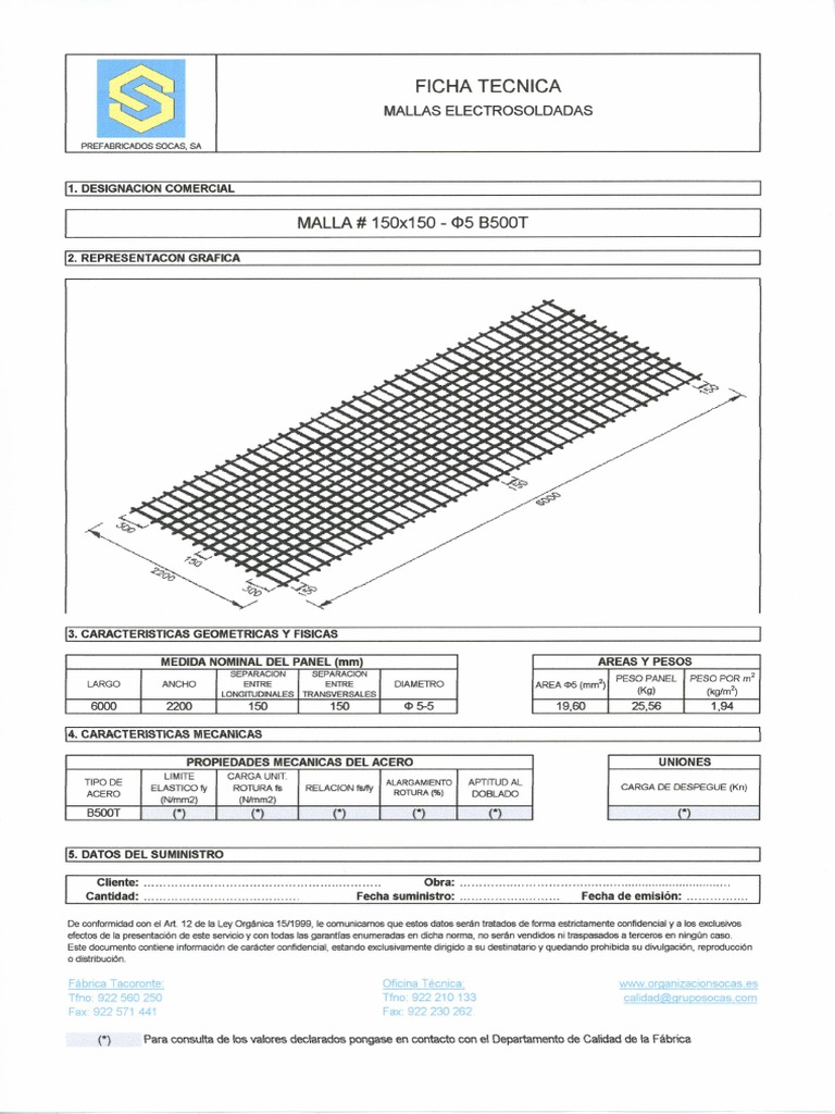 Fichas Tecnicas Malla Electrosoldada | PDF
