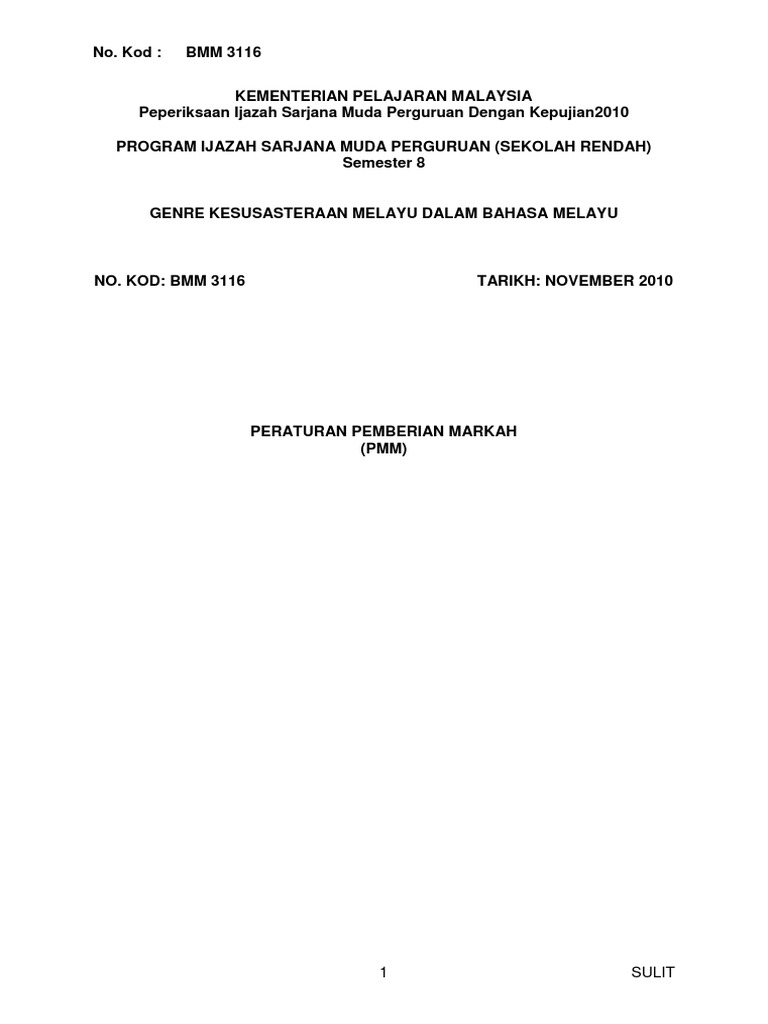 PMM BMM3116 Genre Sastera | PDF