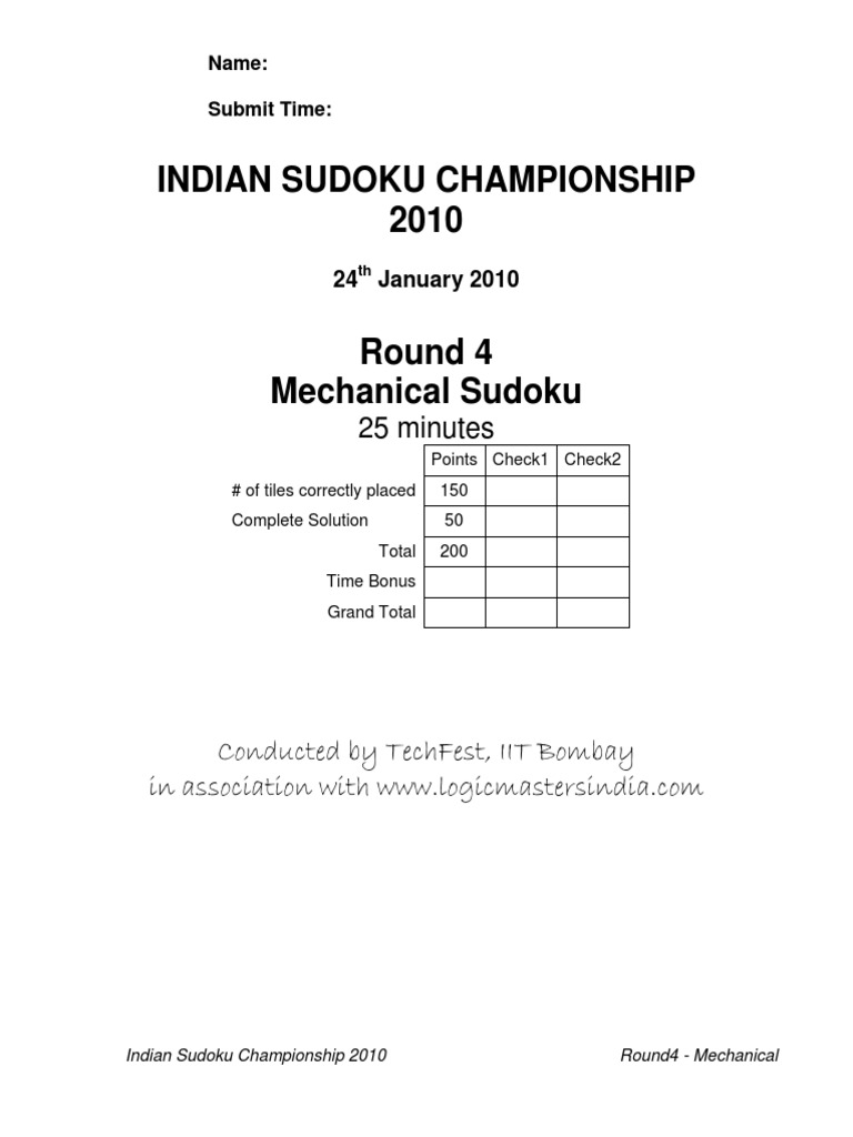 ISC 2010 Offline Final Round4 Mechanical | PDF