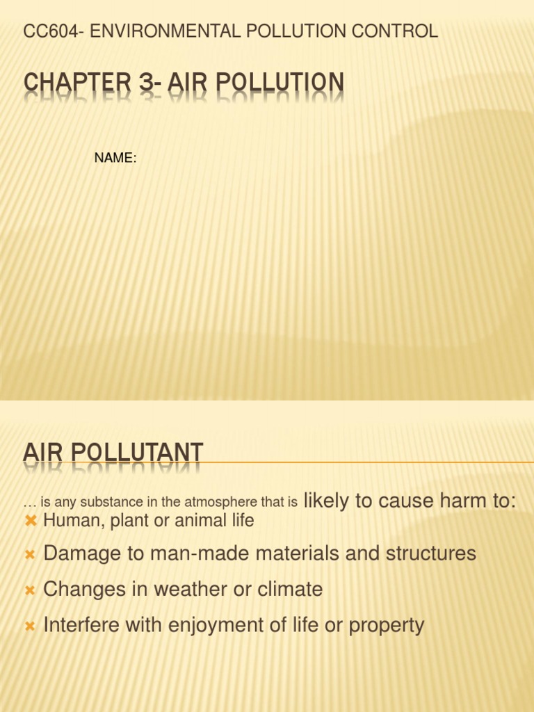 Chapter 3 - Air Pollution | PDF | Air Pollution | Smoke