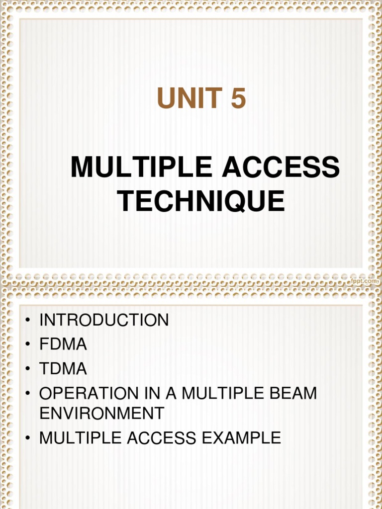 Unit 5 Multiple Access Technique | PDF | Channel Access Method ...