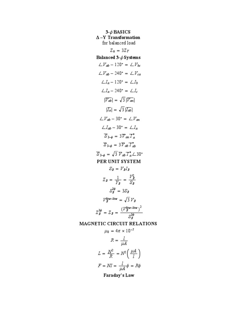 Equations 2 | PDF | Inductance | Transformer