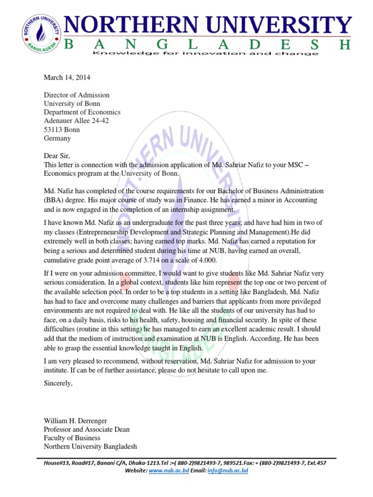 Recommendation Letter Sample | PDF