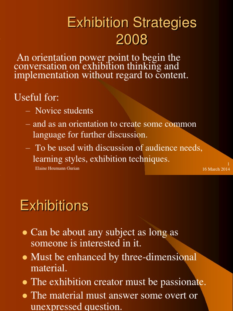 Exhibition Strategies 2008 | PDF | Museum | Communication
