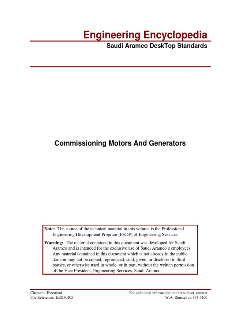 Commissioning Motors & Generators Guide | PDF | Engines | Alternating ...