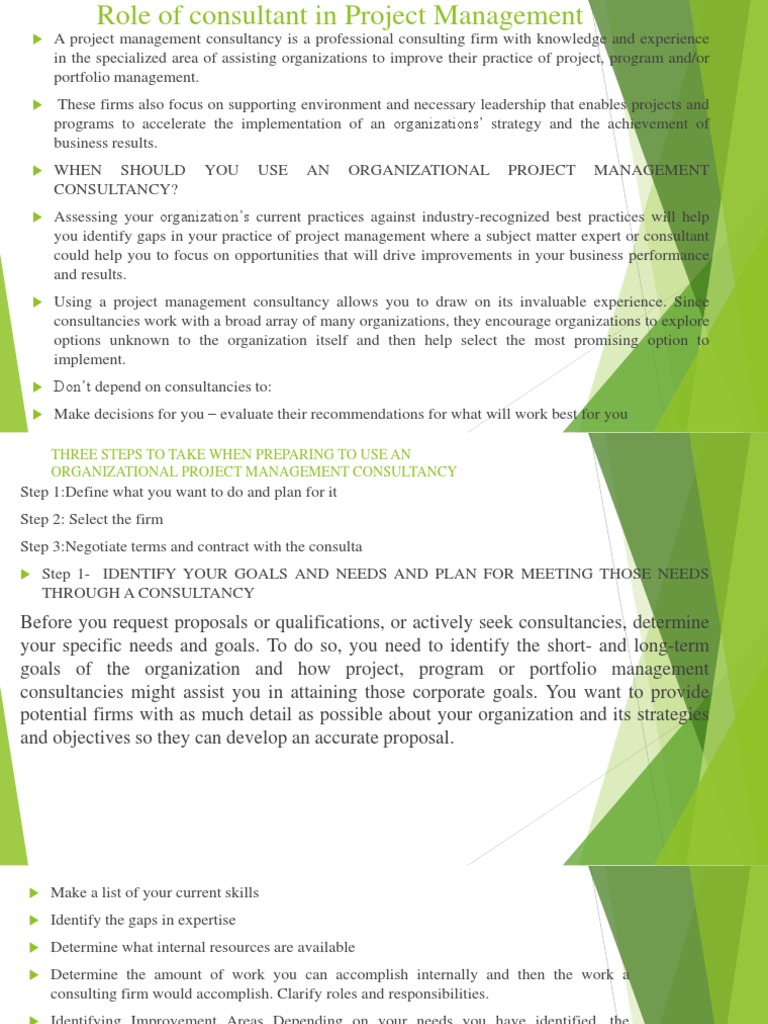 Role of Consultant in Project Management | Project Management ...