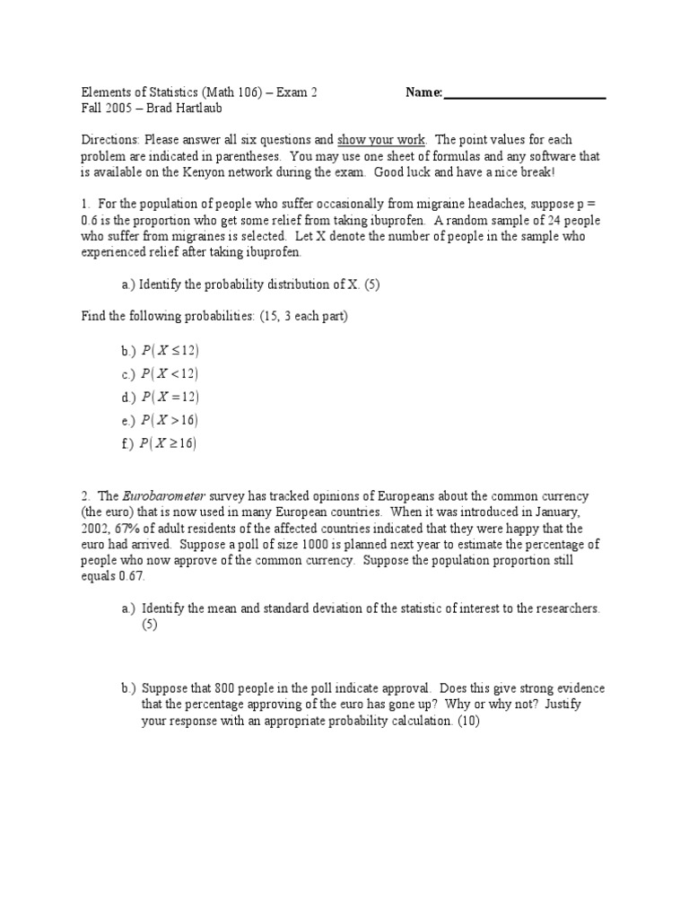 Exam 2 Fall 2005 | PDF | Odor | Qualia
