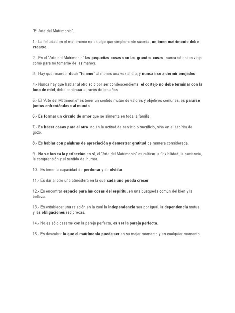 El Arte Del Matrimonio | PDF