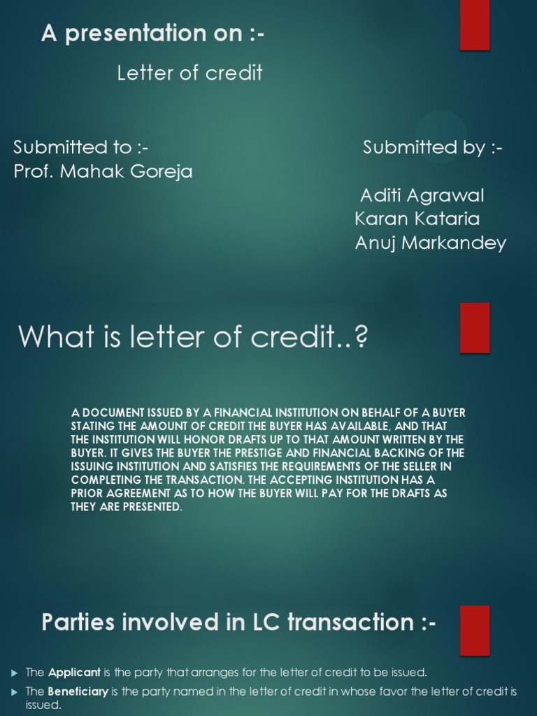 Letter of Credit | PDF | Letter Of Credit | Credit (Finance)