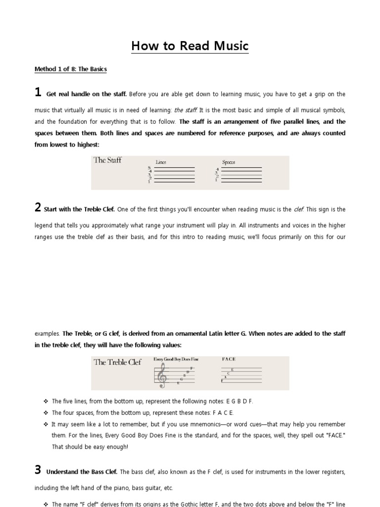 How To Read Music | PDF | Scale (Music) | Clef
