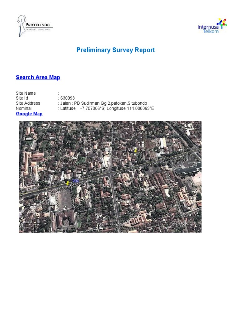 Preliminary Survey Report: Search Area Map | PDF