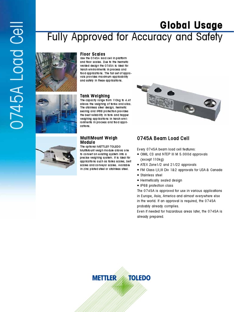 DataSheet 0745A Load Cell en 130801 | PDF | Weighing Scale | Power Supply