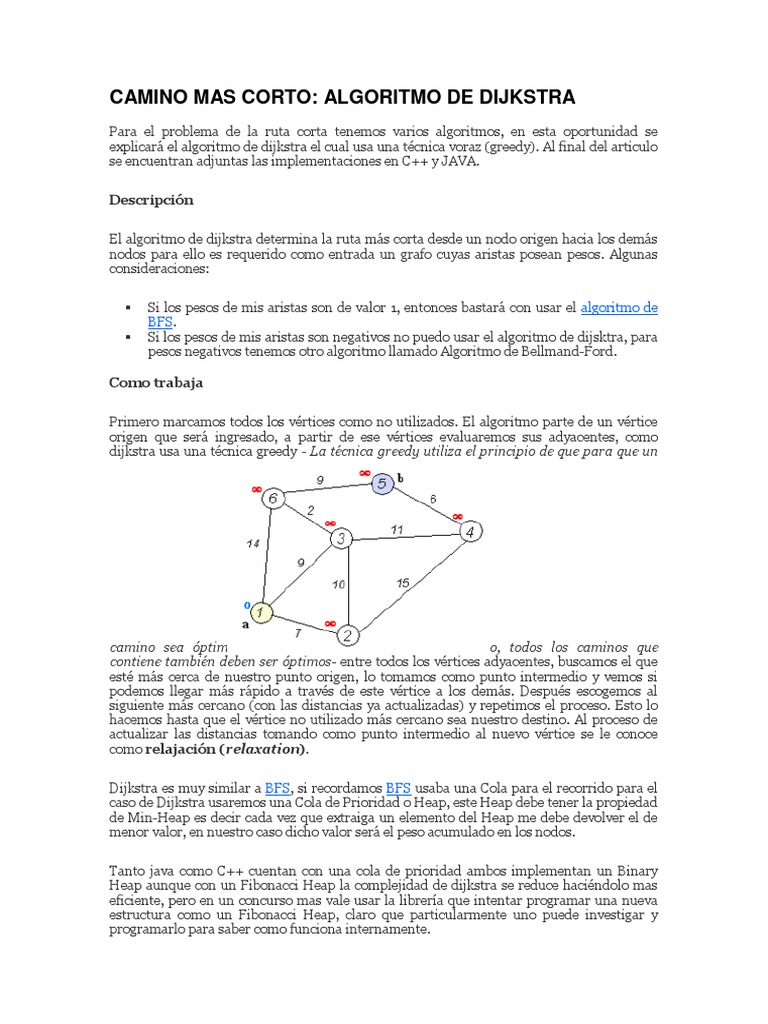 Camino Mas Corto | PDF | Teoría de grafos | Algoritmos
