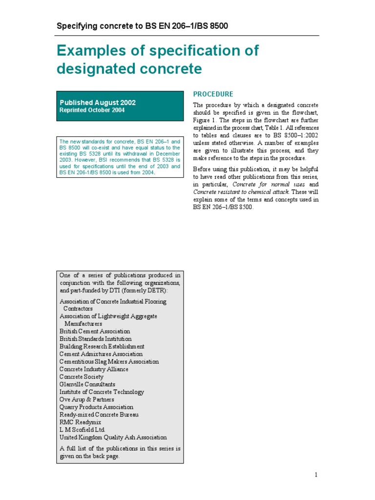 Specifying Concrete Mixtures for New British Standards BS EN 206-1 and ...