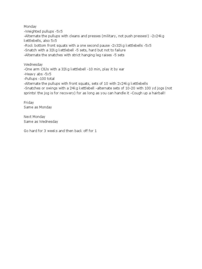 Force Recon Workout | PDF | Kettlebell | Weight Training