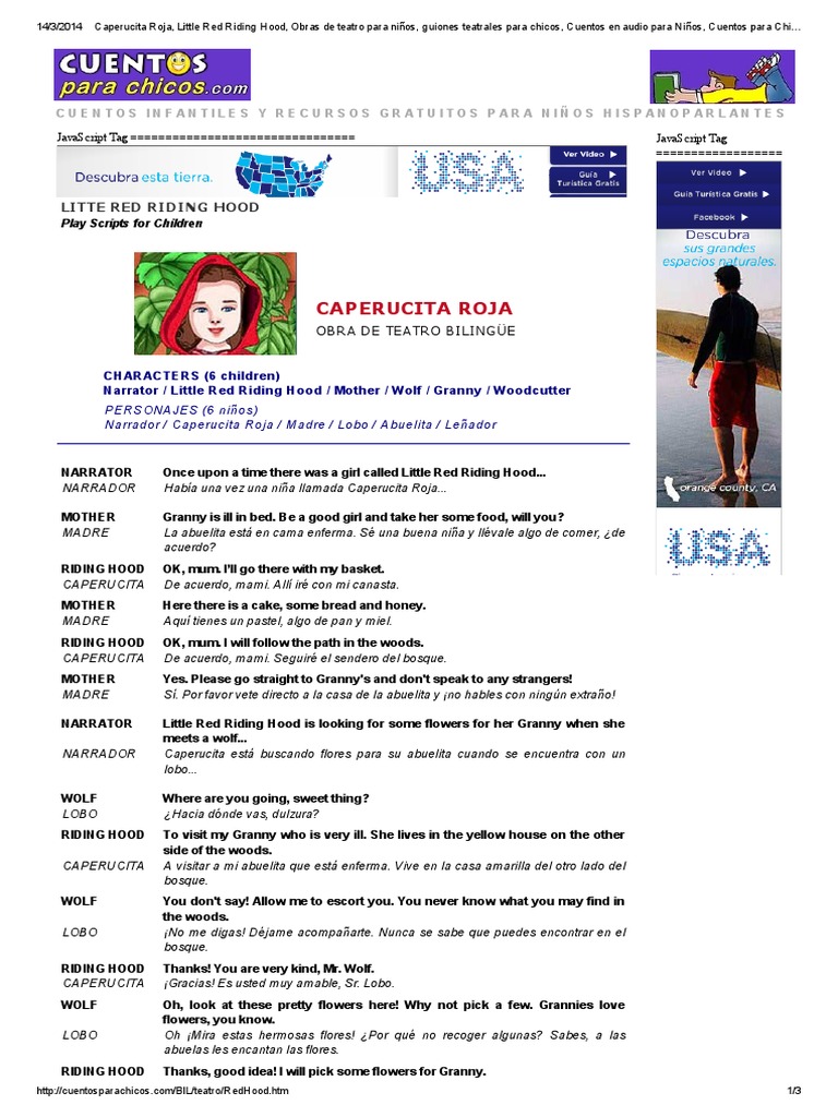 Caperucita Roja, Little Red Riding Hood, Obras de teatro para niños ...